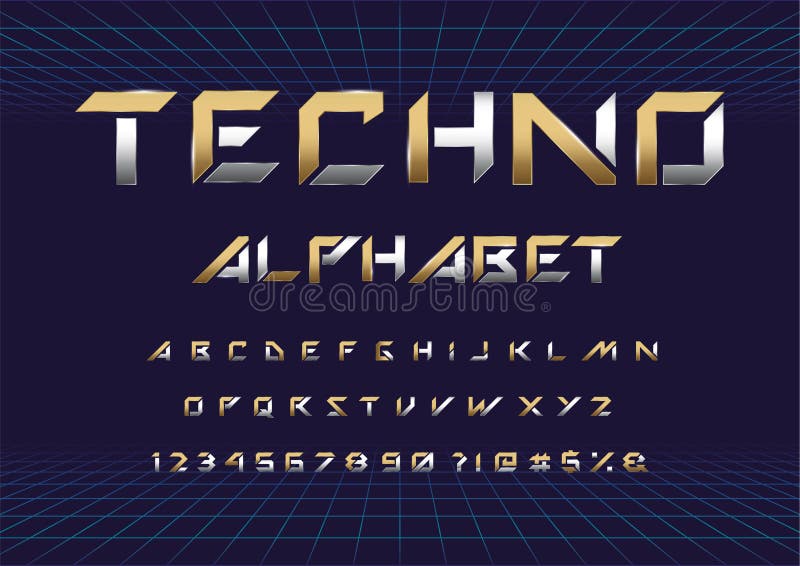 Techno font stock vector. Illustration of abstract, design - 227333700