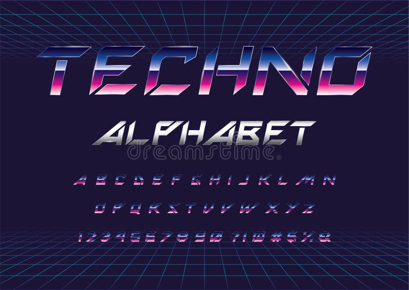 Techno font stock vector. Illustration of abstract, design - 227333700