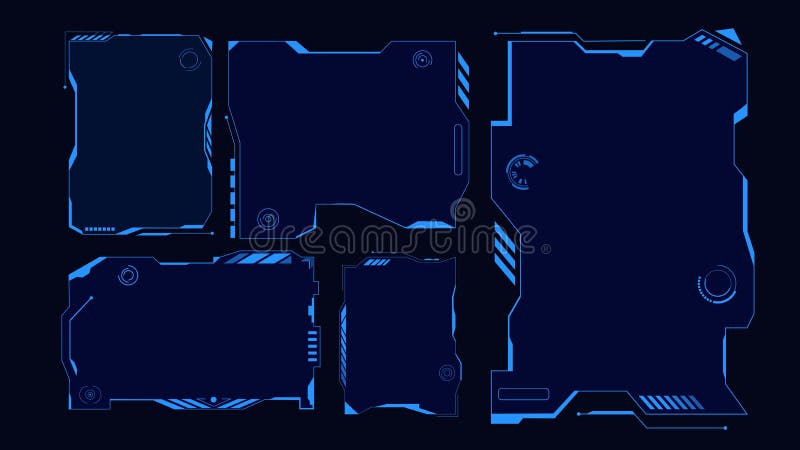 Techno Frame, Interface. Futuristic Virtual Hud Grid Display Blue Ui ...