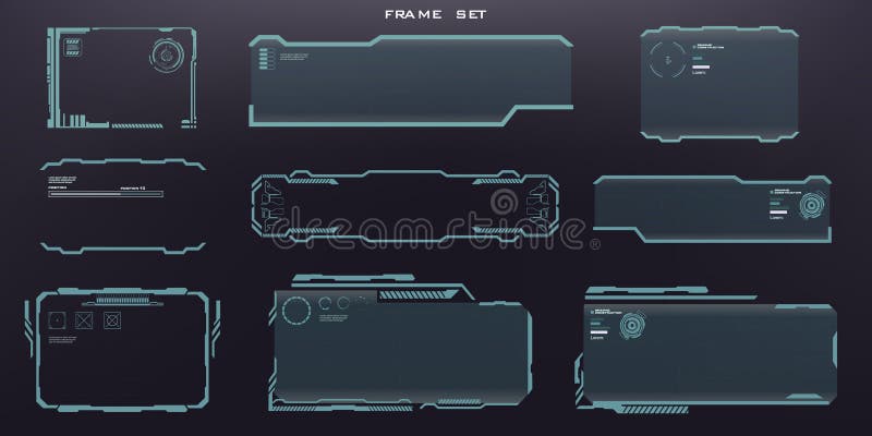 Techno Frame Interface Set. User Interface Digital Holographic Frames ...