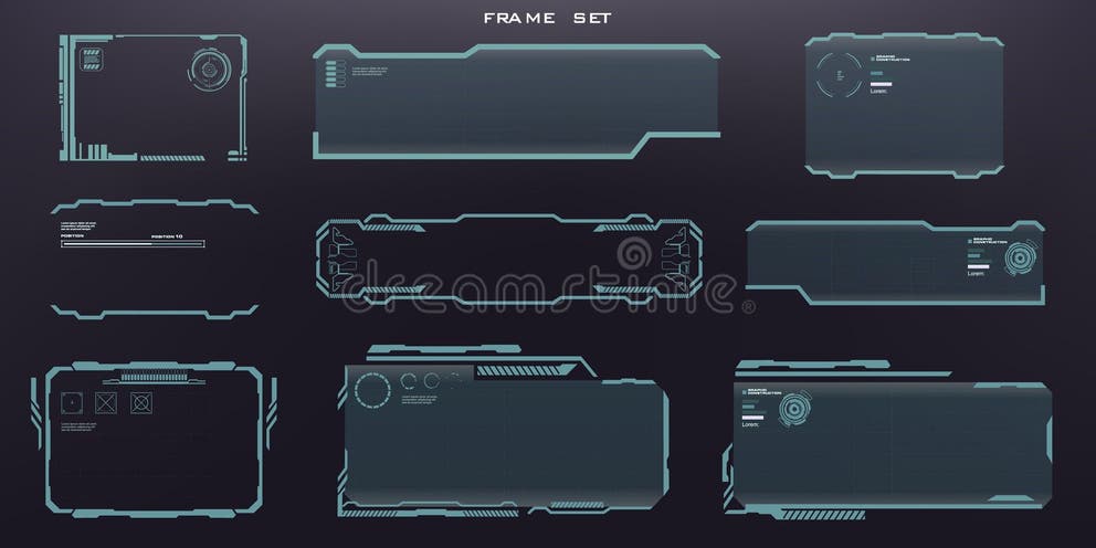 Techno Frame Interface Set. User Interface Digital Holographic Frames ...
