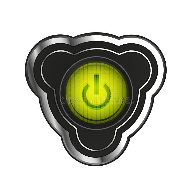 Techno Futuristic Start Power Button Stock Vector - Illustration of ...