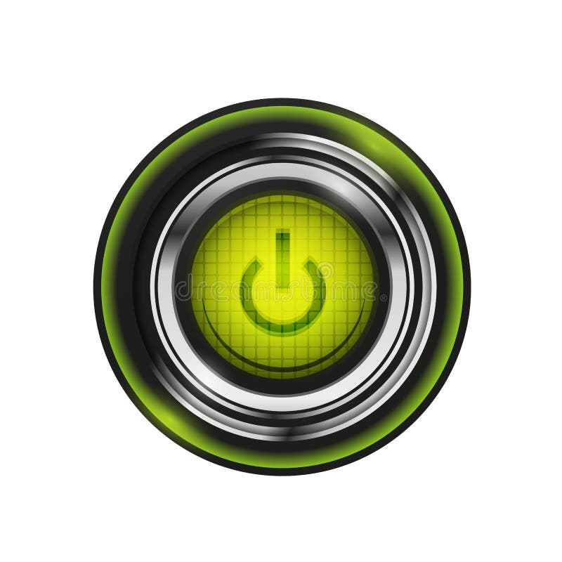 Techno Futuristic Start Power Button Stock Vector - Illustration of ...