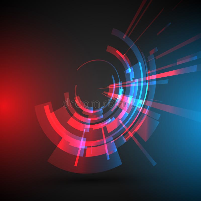 Techno Geometric Vector Circle Science Abstract Background Stock Vector ...