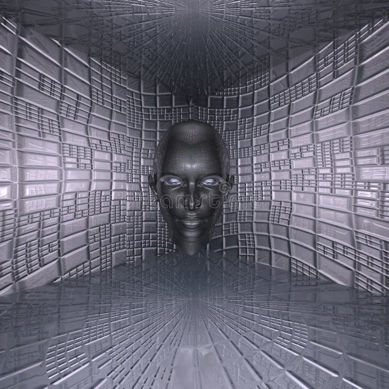 Techno girl stock illustration. Illustration of human - 12932334