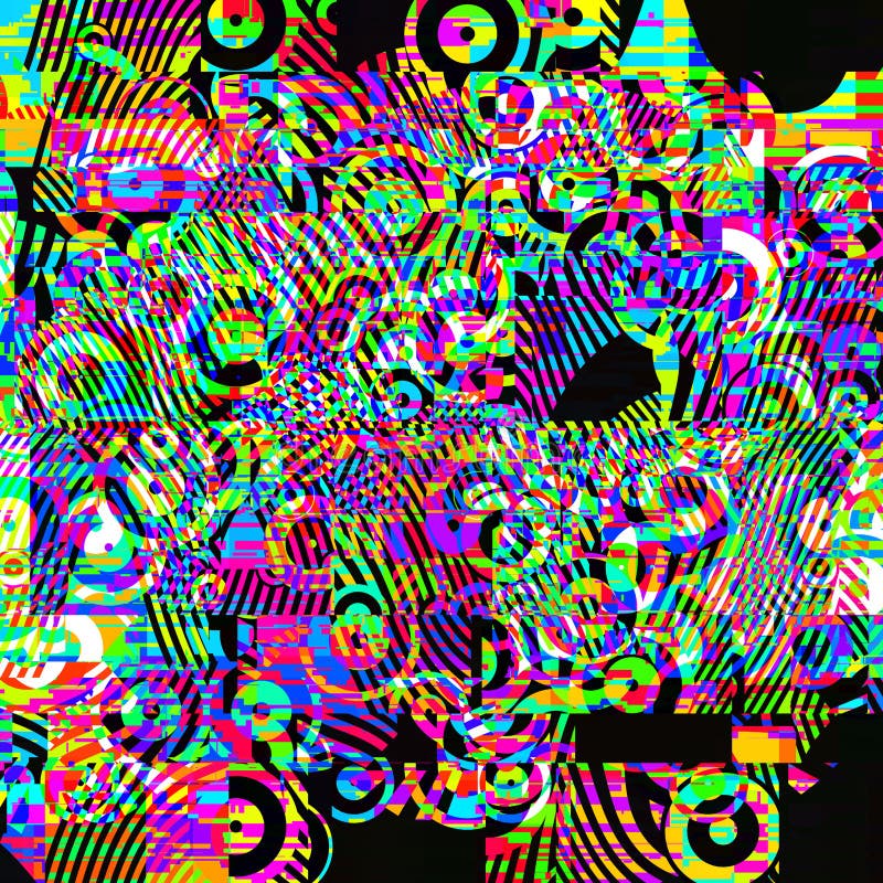 Techno Glitch Cirkels Achtergrond Technisch Probleem Grijpbehangpapier ...