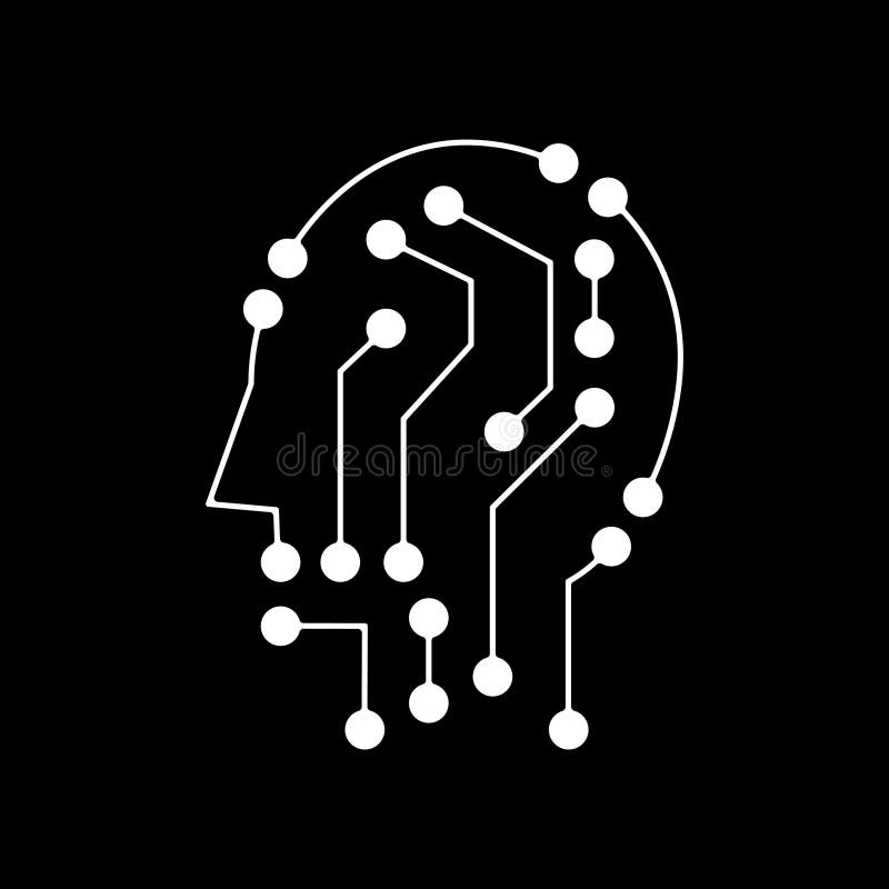 Techno Head Icon, Vector Illustration Stock Vector - Illustration of ...