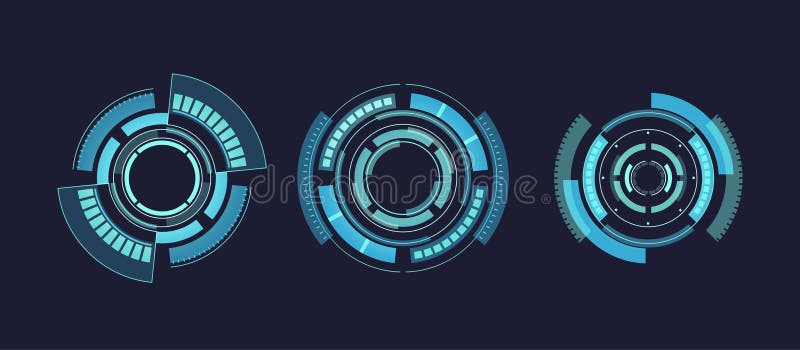 Techno Hi-tech Circles Futuristic Screen Interface Elements. Modern ...