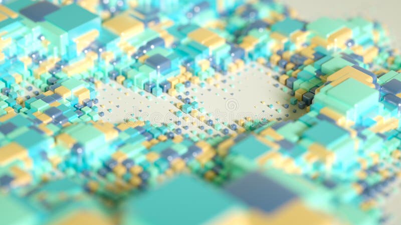 Techno High-tech Background, Geometry, Cube, Abstraction. 3d ...