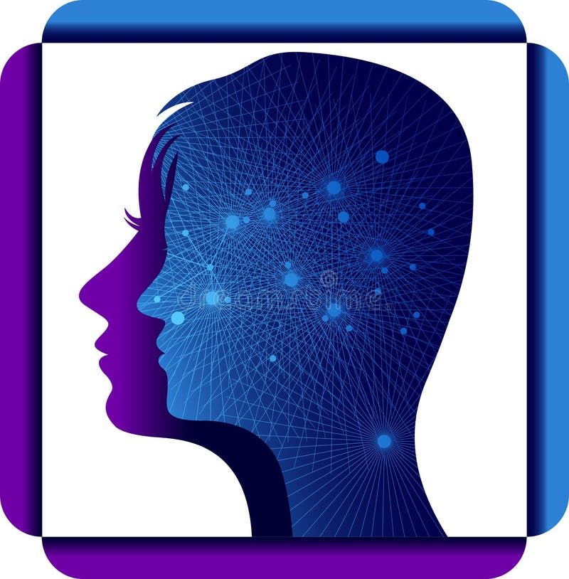 Techno Human Head Vector Logo Concept Illustration. Creative Idea Sign ...