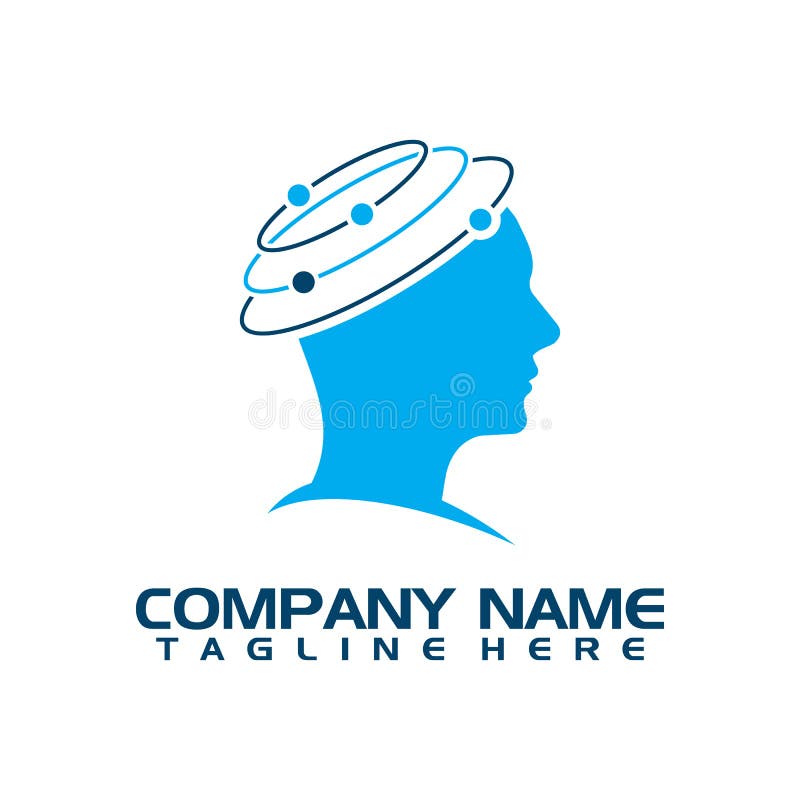 Techno Human Head Vector Logo Concept Illustration. Creative Idea Sign ...