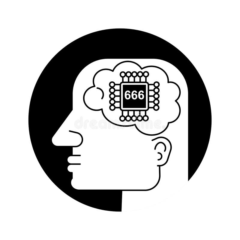 Techno Human Head Vector Logo Concept Illustration. Creative Idea Sign ...