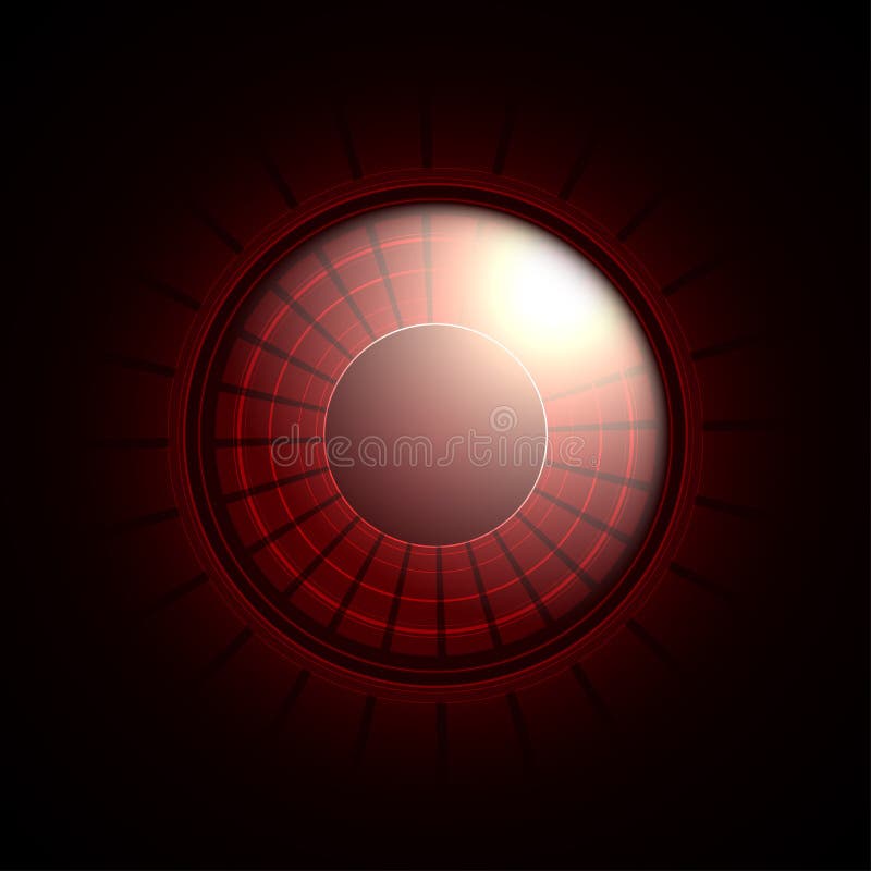 Techno Illustration of an Red Eye or Lens Stock Illustration ...