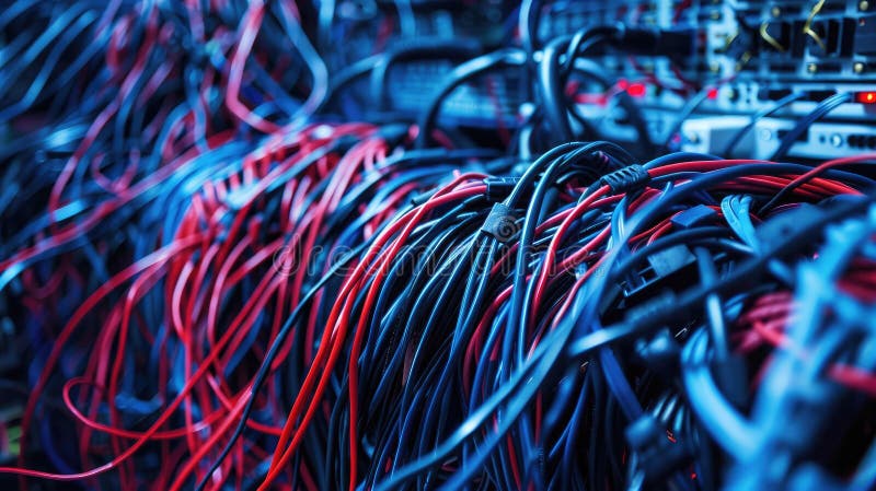 Techno Jungle of Computing Wires Stock Illustration - Illustration of ...