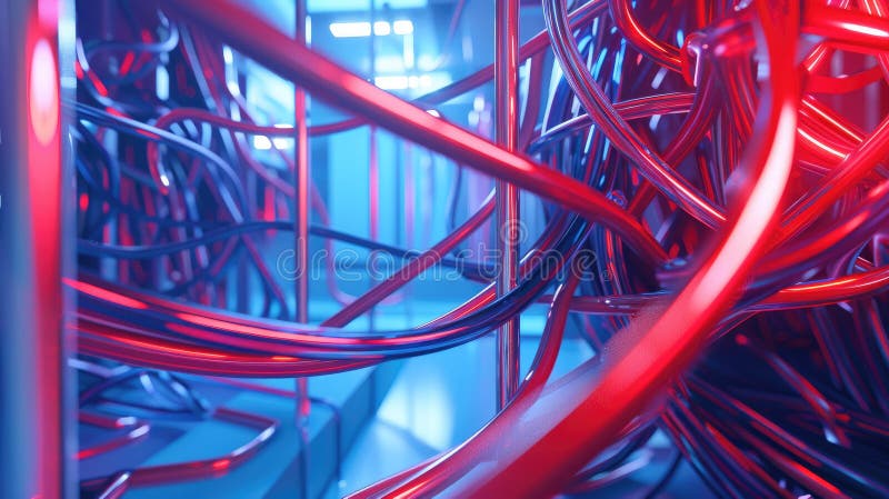 Techno Jungle of Computing Wires Stock Image - Image of equipment ...