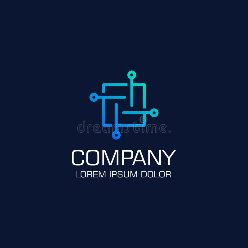 Techno Logo. Digitial Technology Vector Design. Gradation Style ...