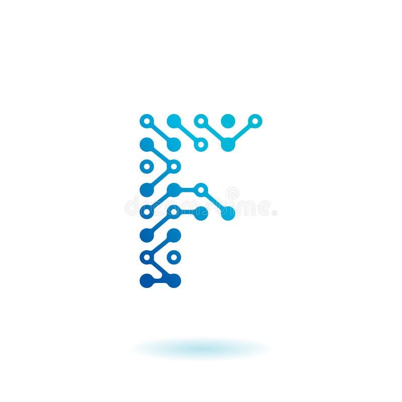 Techno Logo Letter F Circuit Symbol Stock Vector - Illustration of font ...