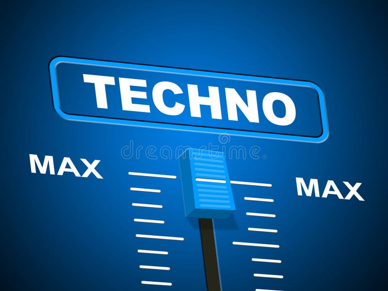 Techno Music Indicates Sound Track and Dance Stock Illustration ...