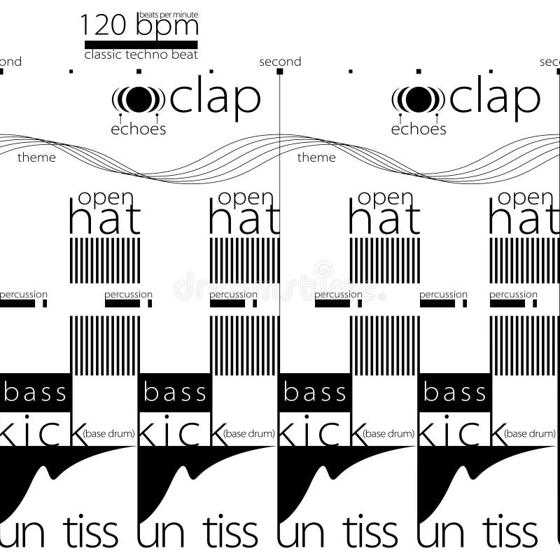 Techno Music Visualization Seamless Pattern. Stock Vector ...