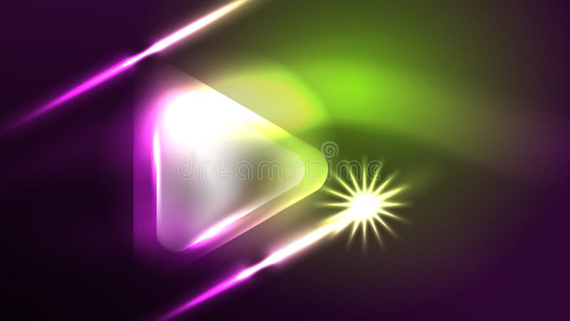 Techno Neon Triangles with Light Effects in the Dark Stock Vector ...