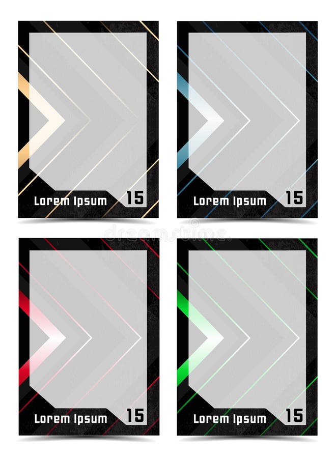 Techno Player Trading Card Photo Frame Border Template Design Stock ...