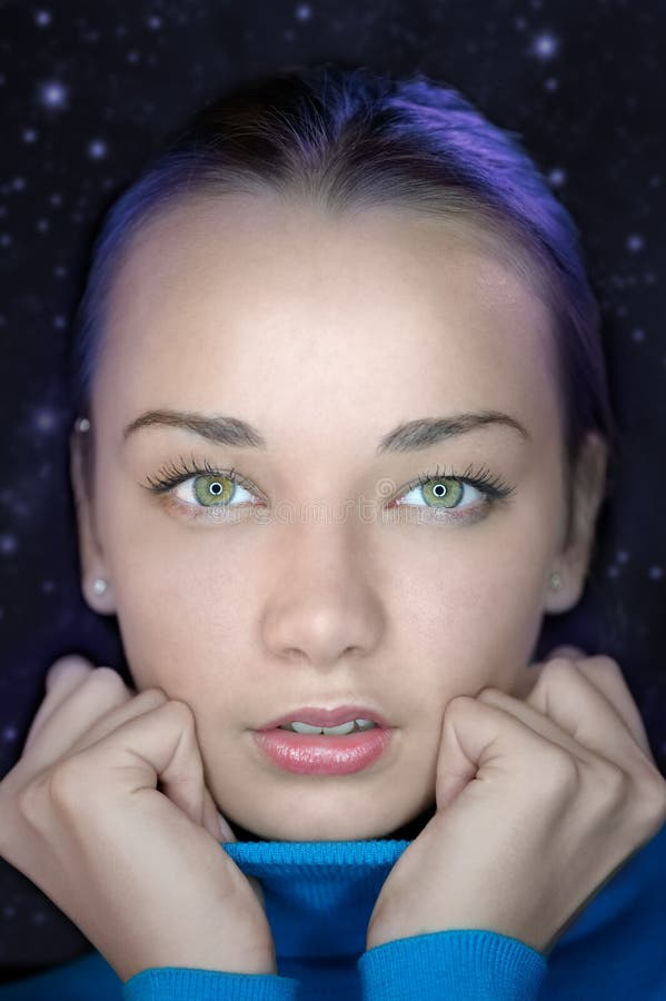 Techno portrait stock photo. Image of cosmic, glamour - 17388624