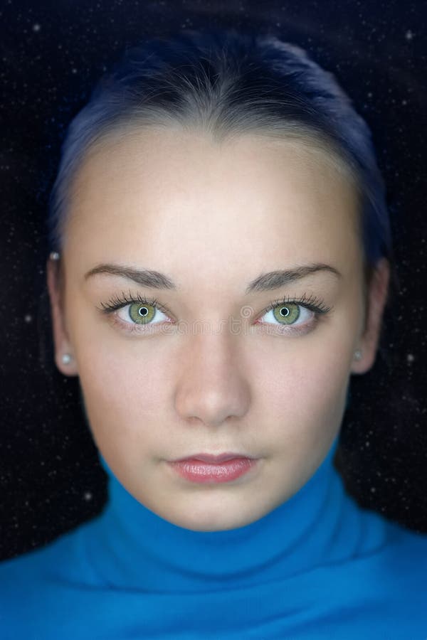 Techno portrait stock photo. Image of model, night, beautiful - 18087626