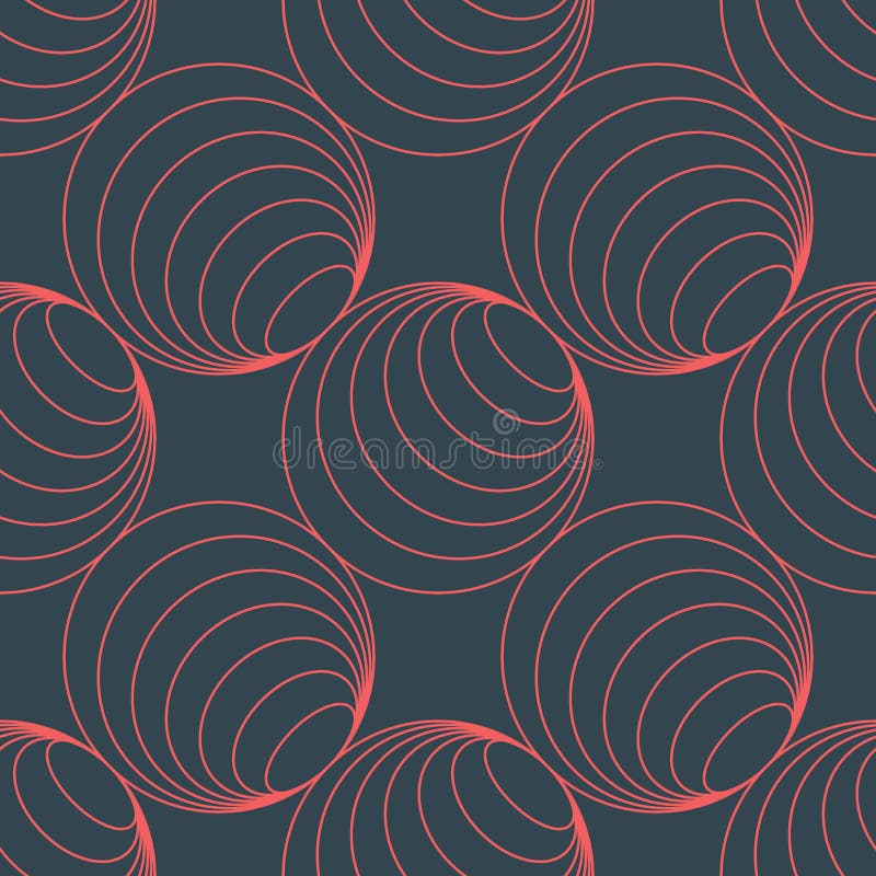 Techno Rave Music Circles Outline Seamless Pattern Vector Abstract ...