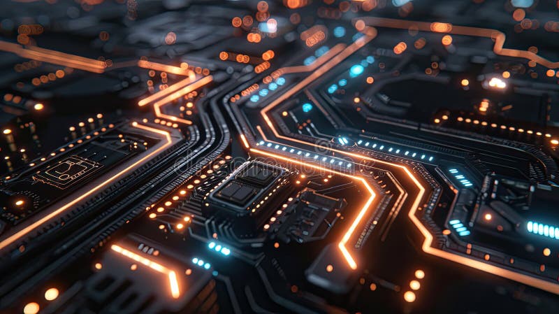 Techno Jungle of Computing Wires Stock Illustration - Illustration of ...