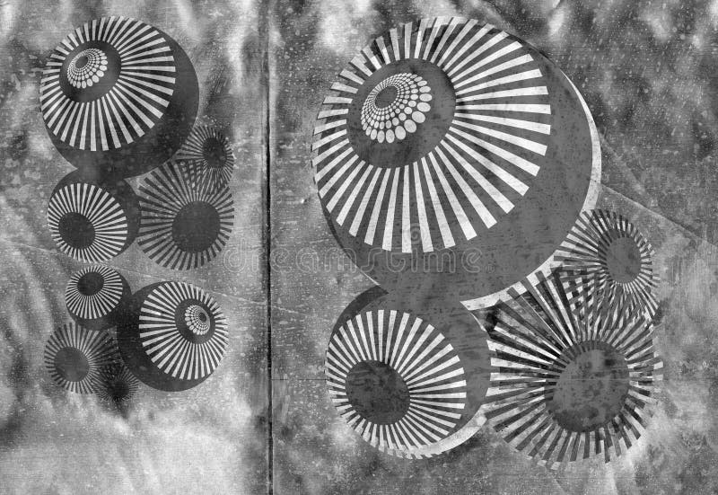 Techno Shapes on Metallic Silver Stock Illustration - Illustration of ...