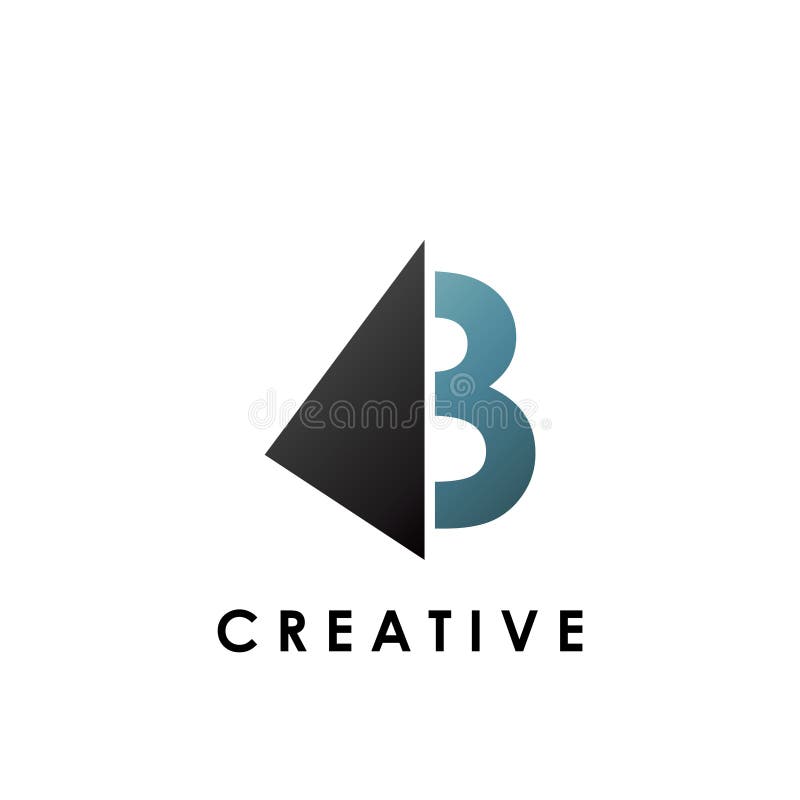 Techno Split Half Letter B Logo Vector Design Template with Geometrical ...