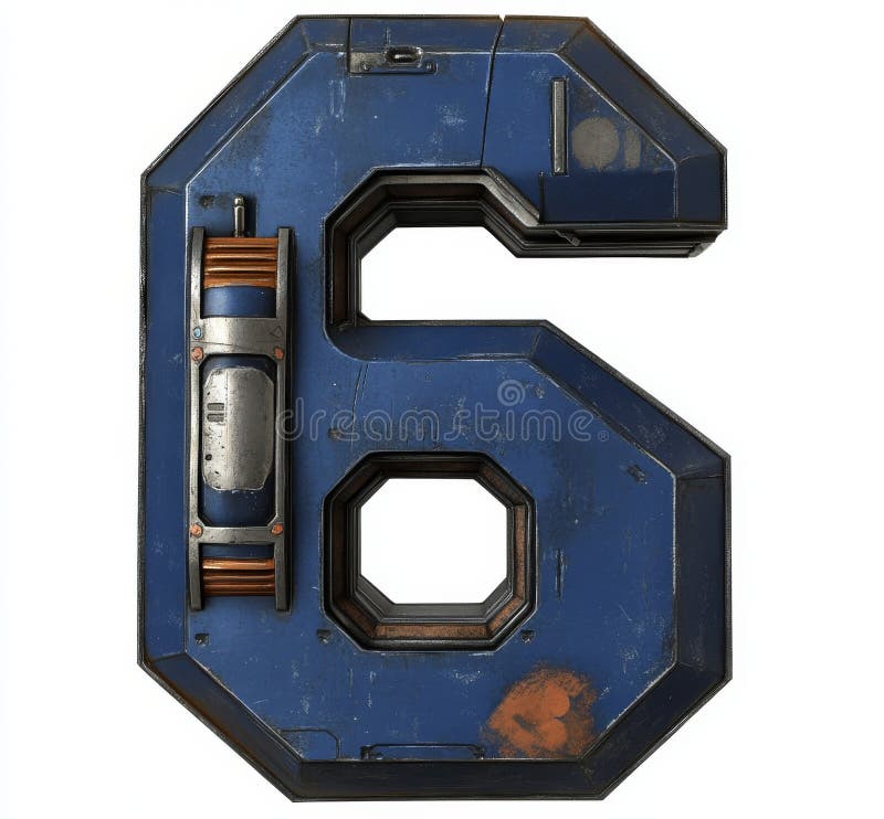 In a Techno Style ABC Typeface, the Digit 6 is Showcased As a 3D Sci-fi ...