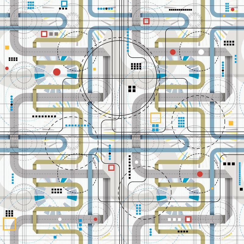 Techno Style Seamless Pattern. Stock Vector - Illustration of element ...
