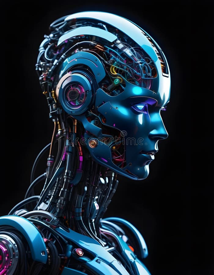 Techno Symphony in Robotic Mind AI Generated Stock Image - Image of ...