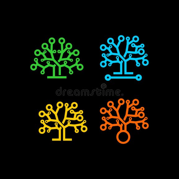 Techno tree vector logo stock vector. Illustration of position - 86410083