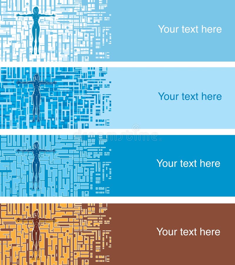 Techno woman Web banner stock vector. Illustration of banner - 33174941