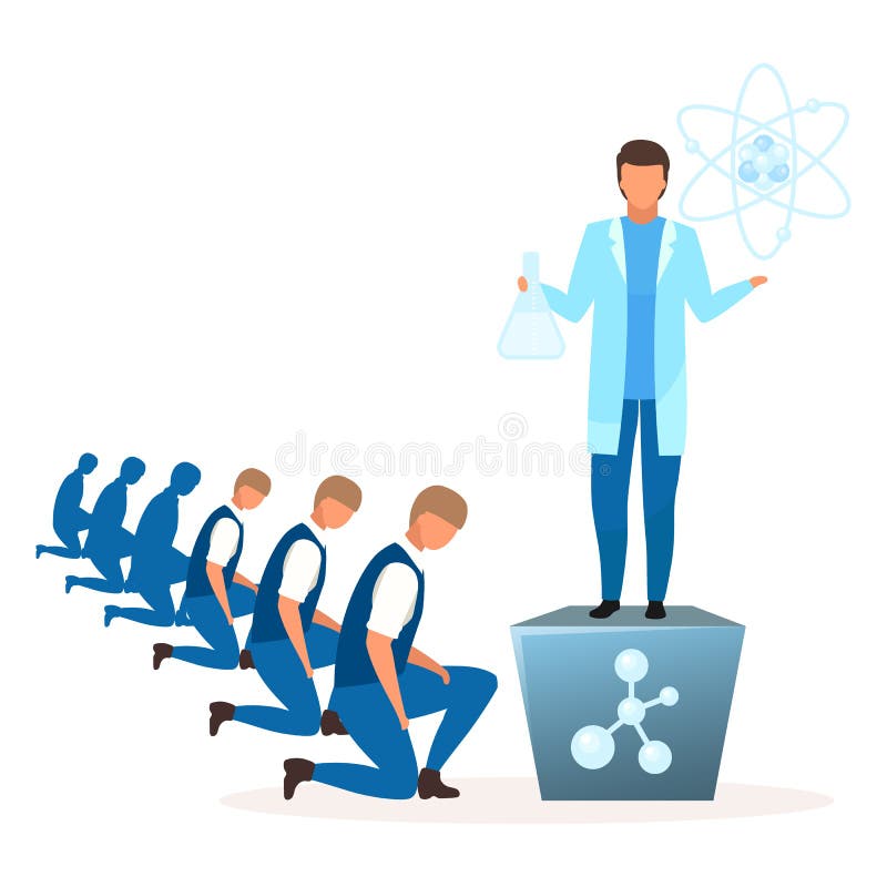 Technocracy Political System Metaphor Flat Vector Illustration Stock ...