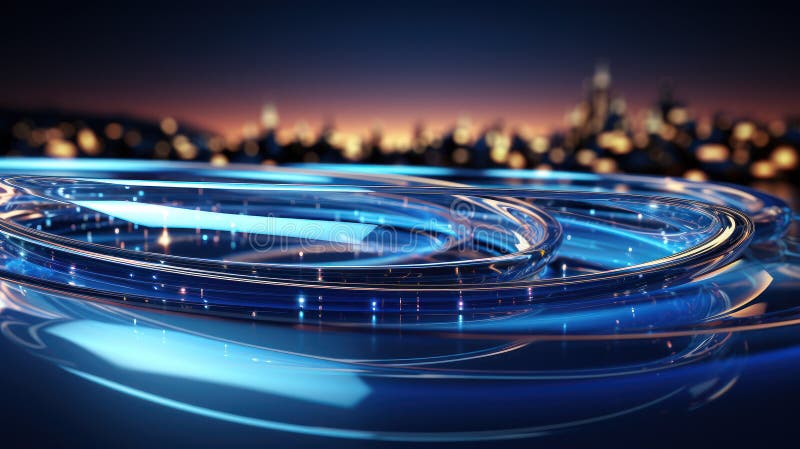 TechnoFlow: Curved Ribbon Lines and Transparent Circles Stock ...