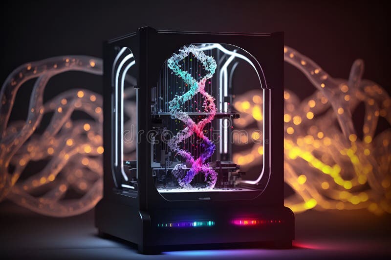 Technologic Advanced Holographic 3D Printer Printing DNA Molecule ...