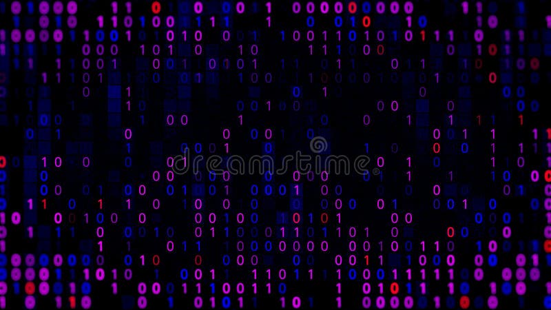 Technologic Background With Representation Of Binary Code Animation Binary Digits 1 And 0 In