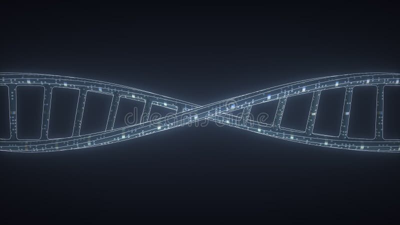 Technologic DNA Molecule Model Made of Carbon, Looping 3D Animation ...