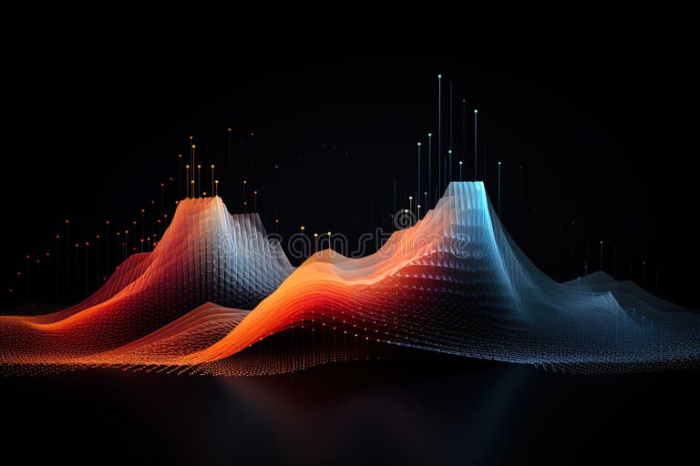 Technological Abstract Background, Data Analysis, Play of Light and ...