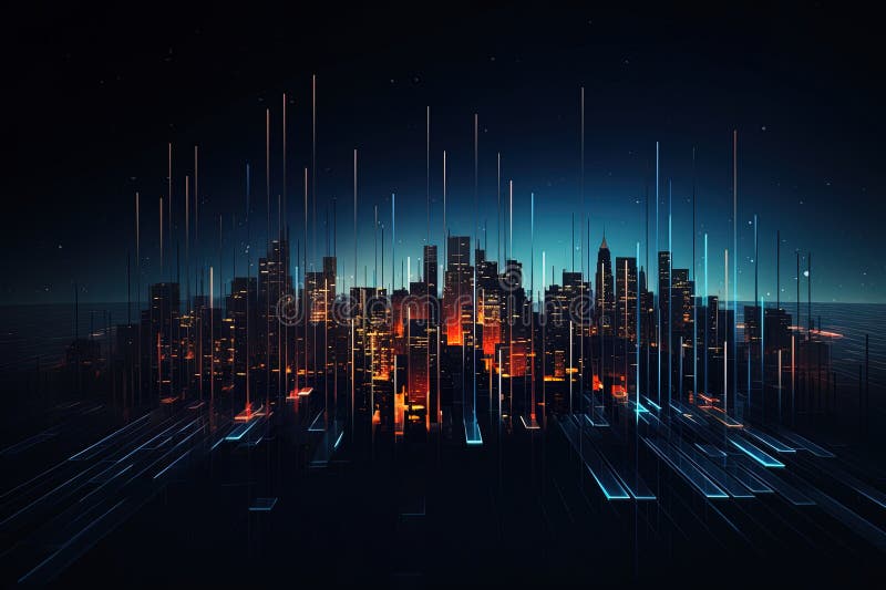 Technological Abstract Background, Data Analysis, Play of Light and ...