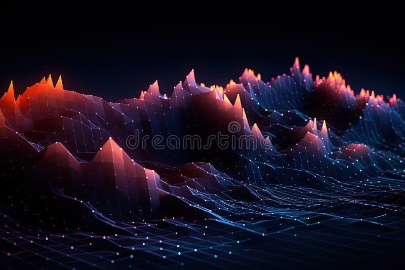 Technological Abstract Background, Data Analysis, Play of Light and ...