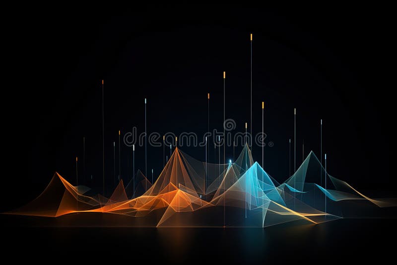 Technological Abstract Background, Data Analysis, Play of Light and ...