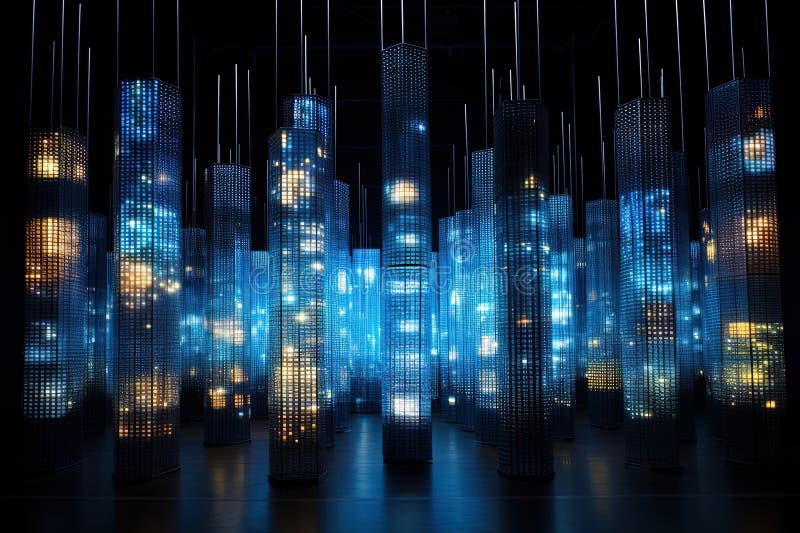 Technological Abstract Background, Data Analysis, Play of Light and ...