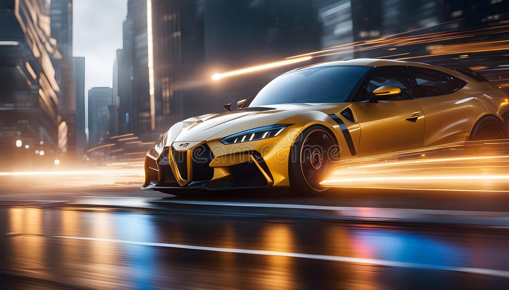 Technological Abstract Background with Racing Car, Modern Car ...