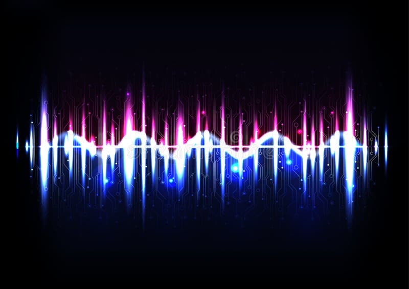 Technological Abstract Digital Pulse Circuit Background Vector Stock ...