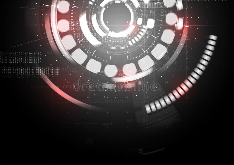 Technological Abstract Red Light Digital Interface Background Stock ...