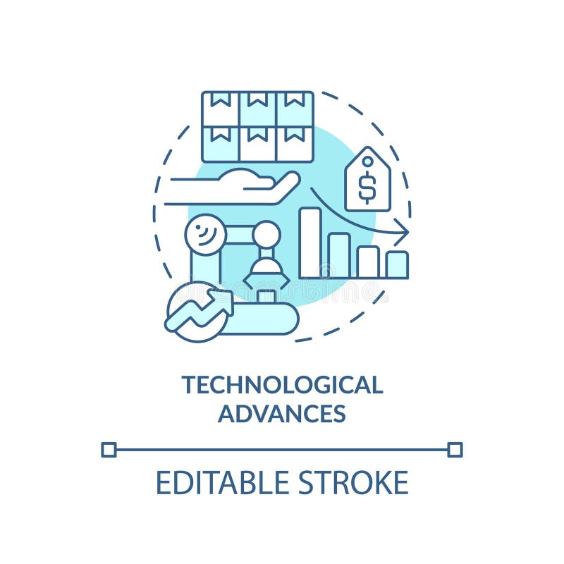 Technological Advances Soft Blue Concept Icon Stock Vector ...